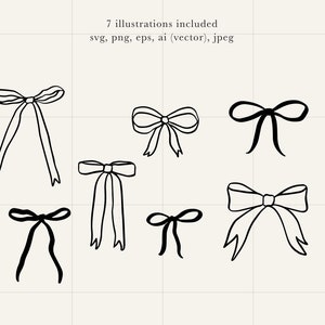 Hand Drawn Bow Clip Art, Bow Illustrations, Ink Drawn Bows, Bow Drawing ...