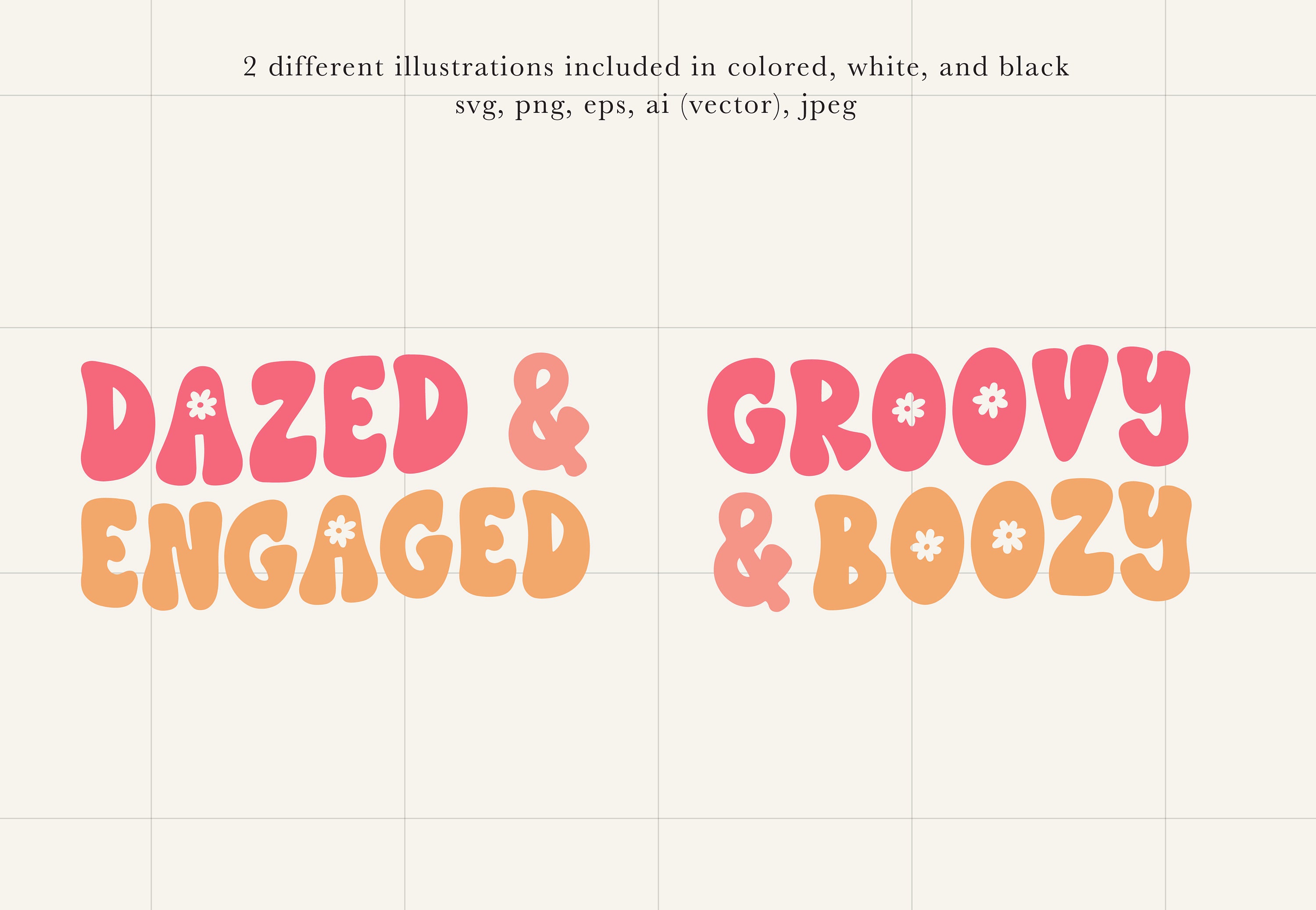 Retro Bachelorette Design, 70s Bach SVG, Dazed and Engage SVG, Retro ...