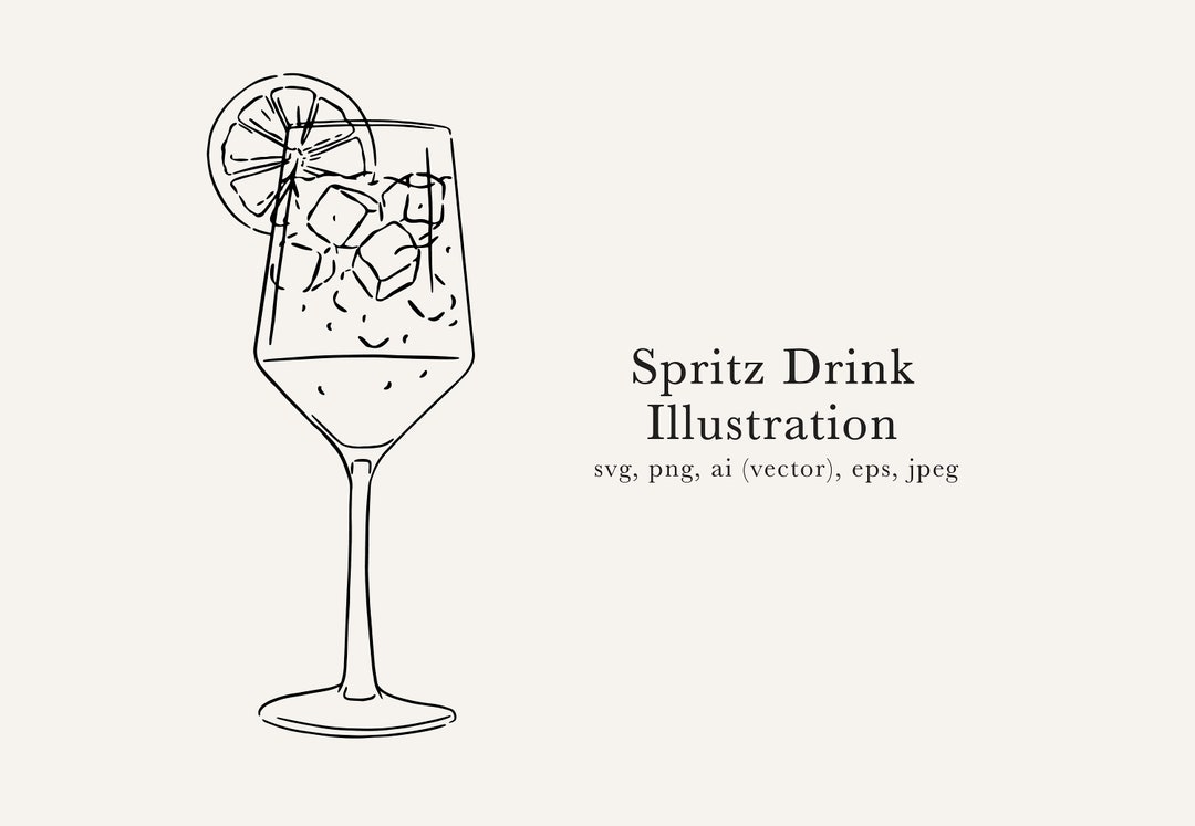 Spritz Drink Drawing, Spritz Illustration, Spritz SVG, Spritz PNG ...