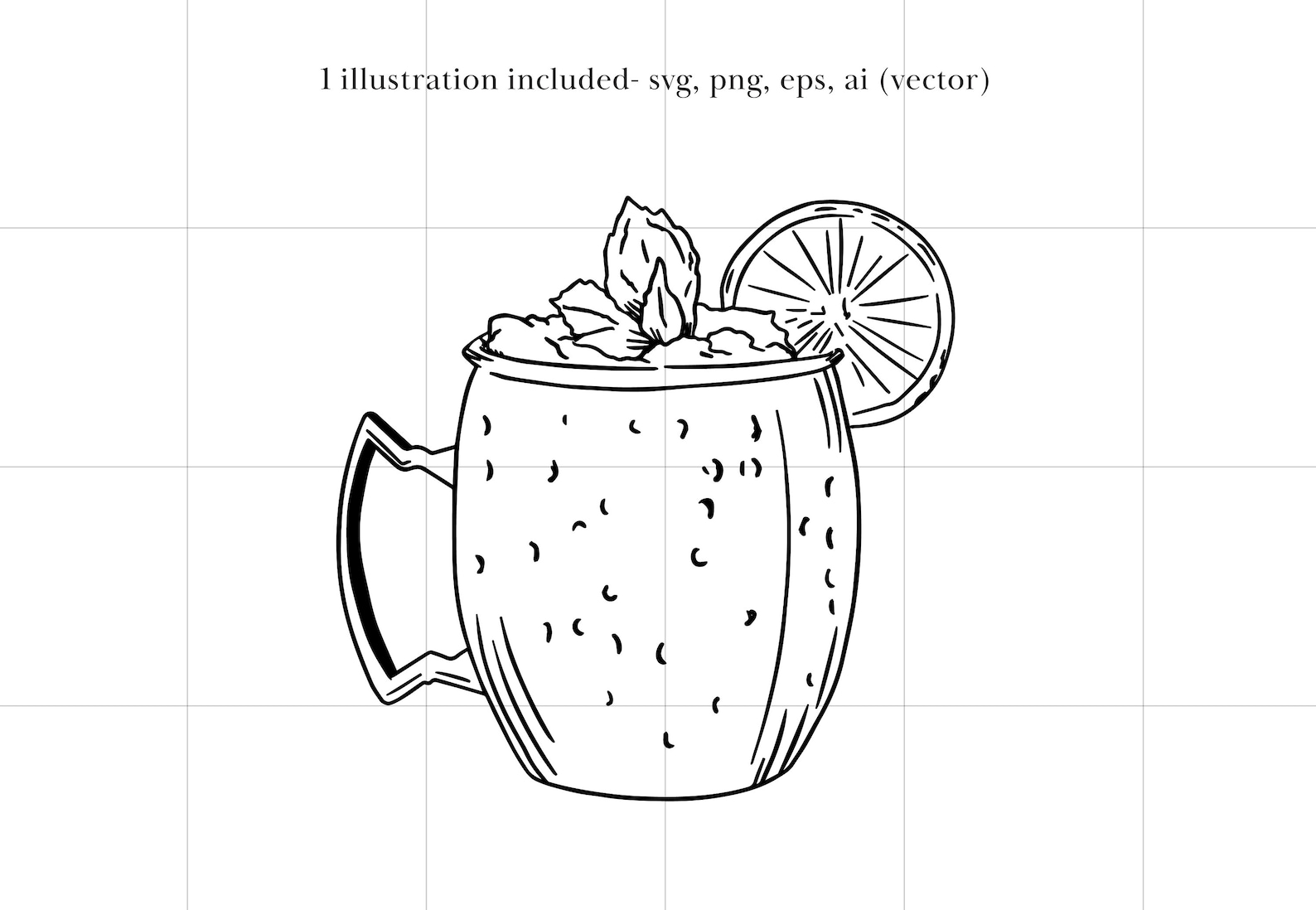 Moscow Mule Cutting File, Moscow Mule Sketch, Drink SVG, Moscow Mule ...