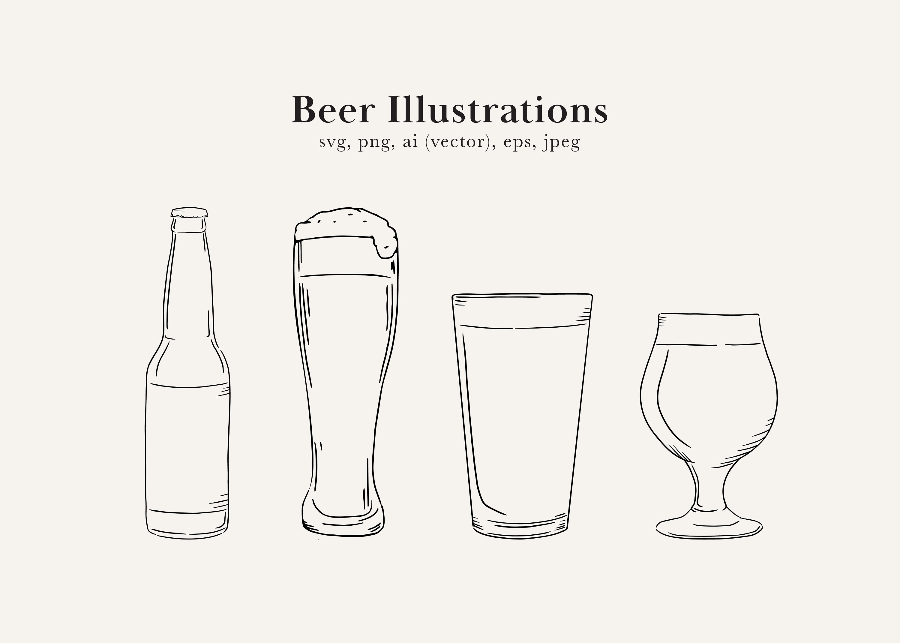 Beer SVG Beer Drawings Wedding Drink Sign Wedding Cocktail - Etsy UK