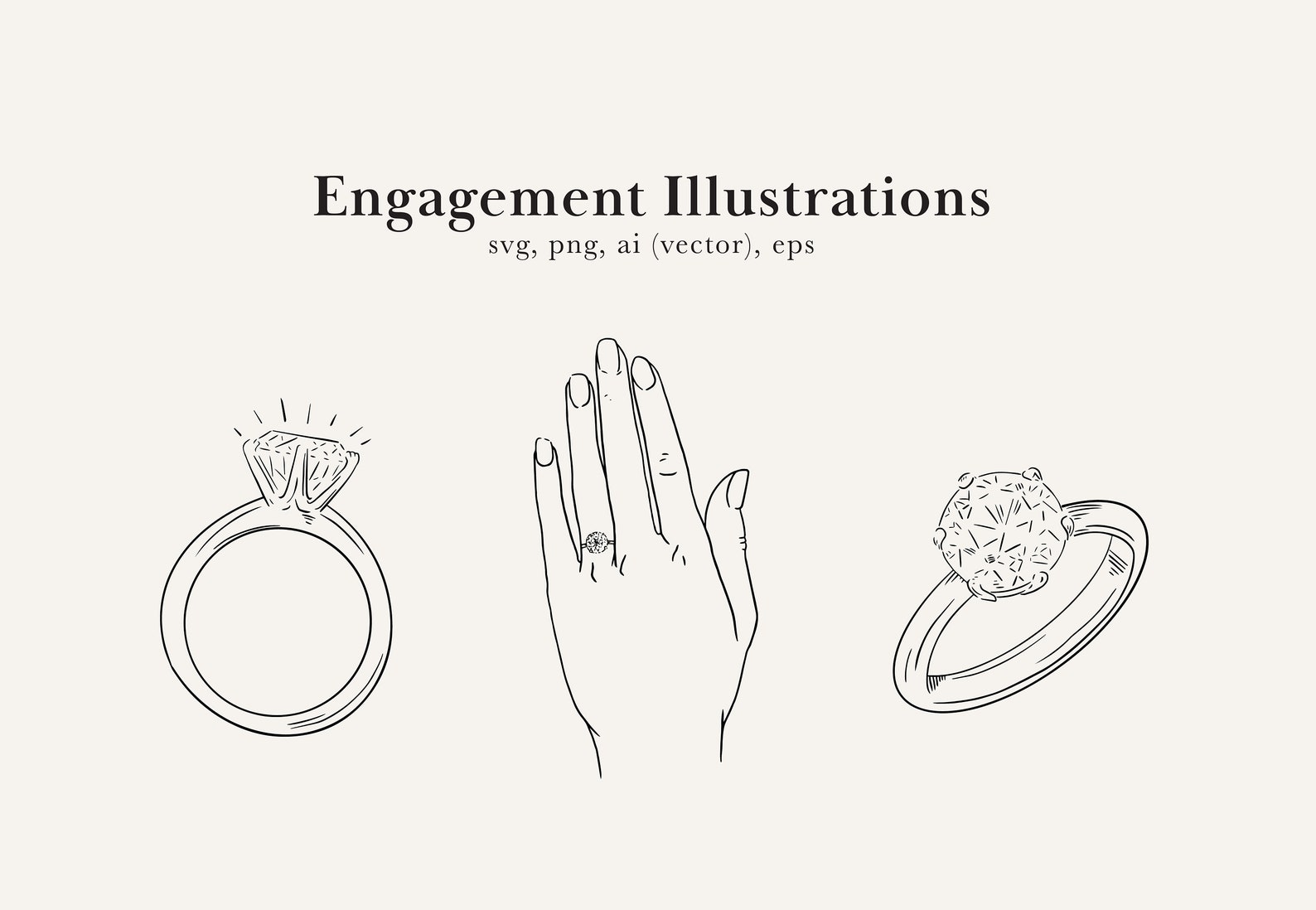 Engagement Clip Art Engagement Party Hand Drawn Ring Ring - Etsy