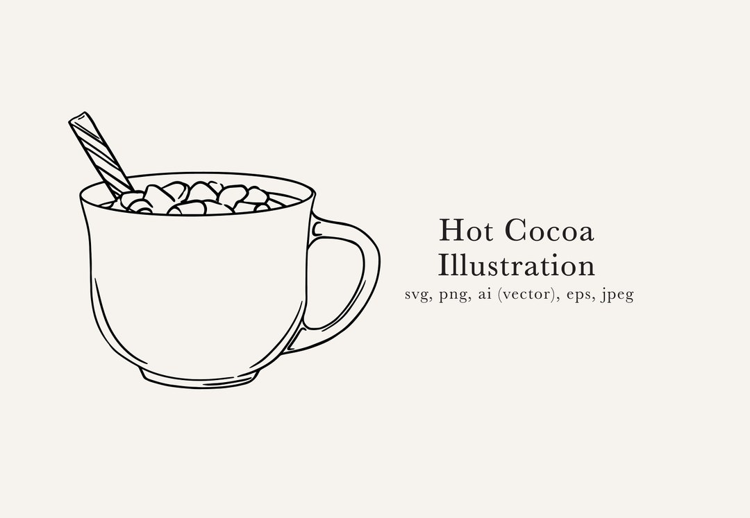 Hot Cocoa Illustration, Hot Cocoa JPEG, Hot Cocoa Clip Art, Hot ...