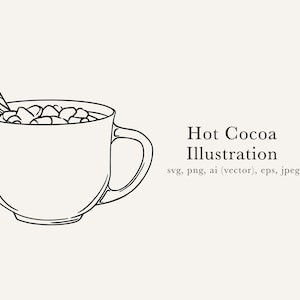 Hot Cocoa Illustration, Hot Cocoa JPEG, Hot Cocoa Clip Art, Hot ...