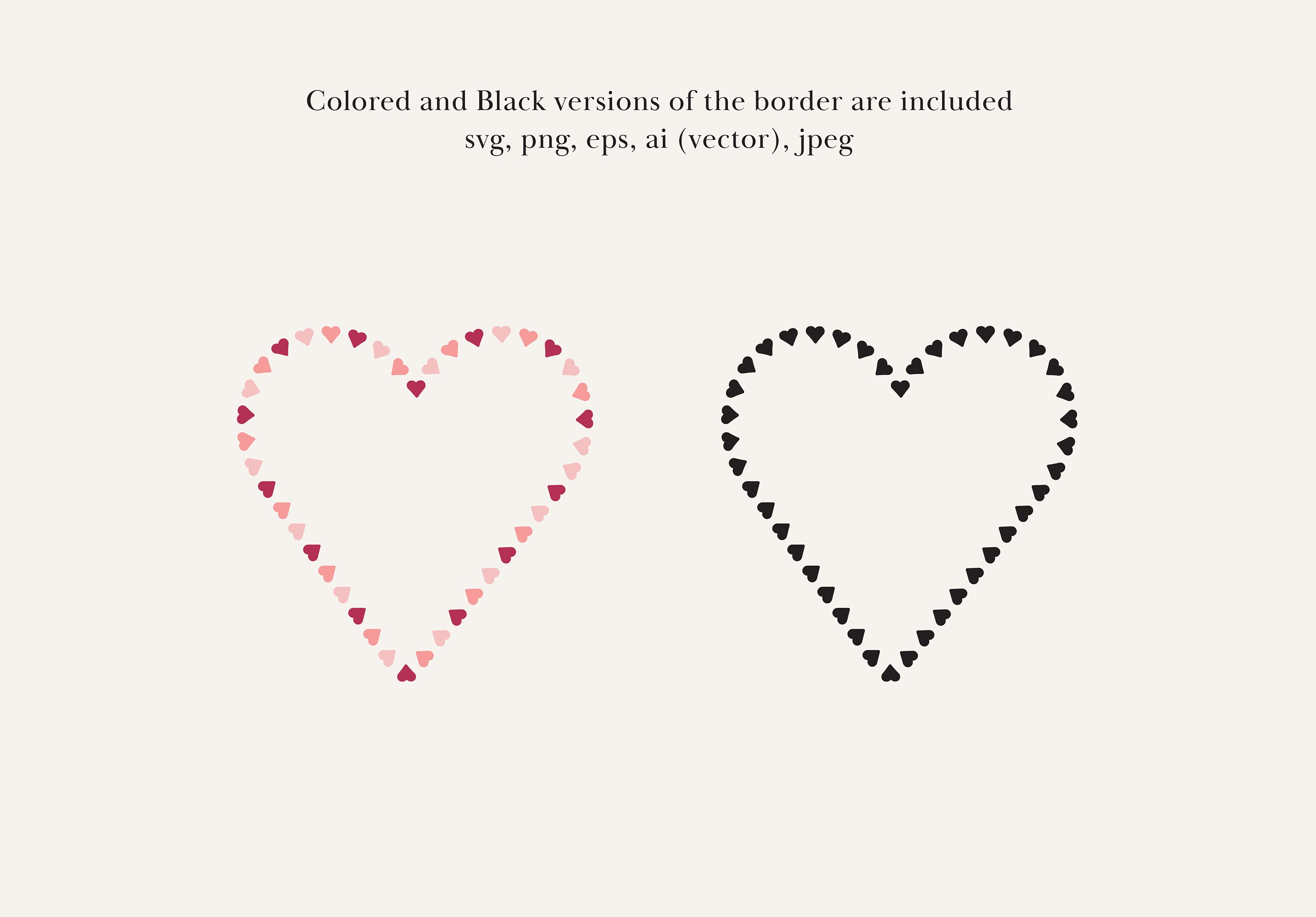 Heart Border SVG, Valentine's Day Border, Heart Border Design, Heart ...