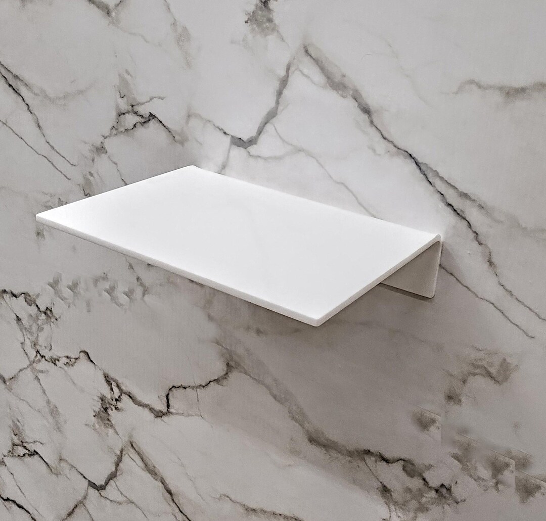 10 Inch Long White Opaque Floating Shelf, Custom Length Depth - Etsy