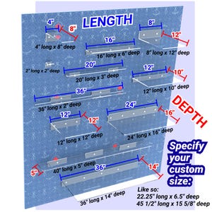 48 Inch Long Clear Floating Shelf, Custom Length Depth - Etsy