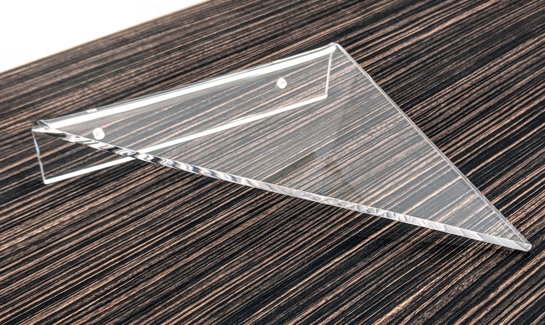 Triangular Corner Clear Floating Shelf, Custom Length Depth - Etsy