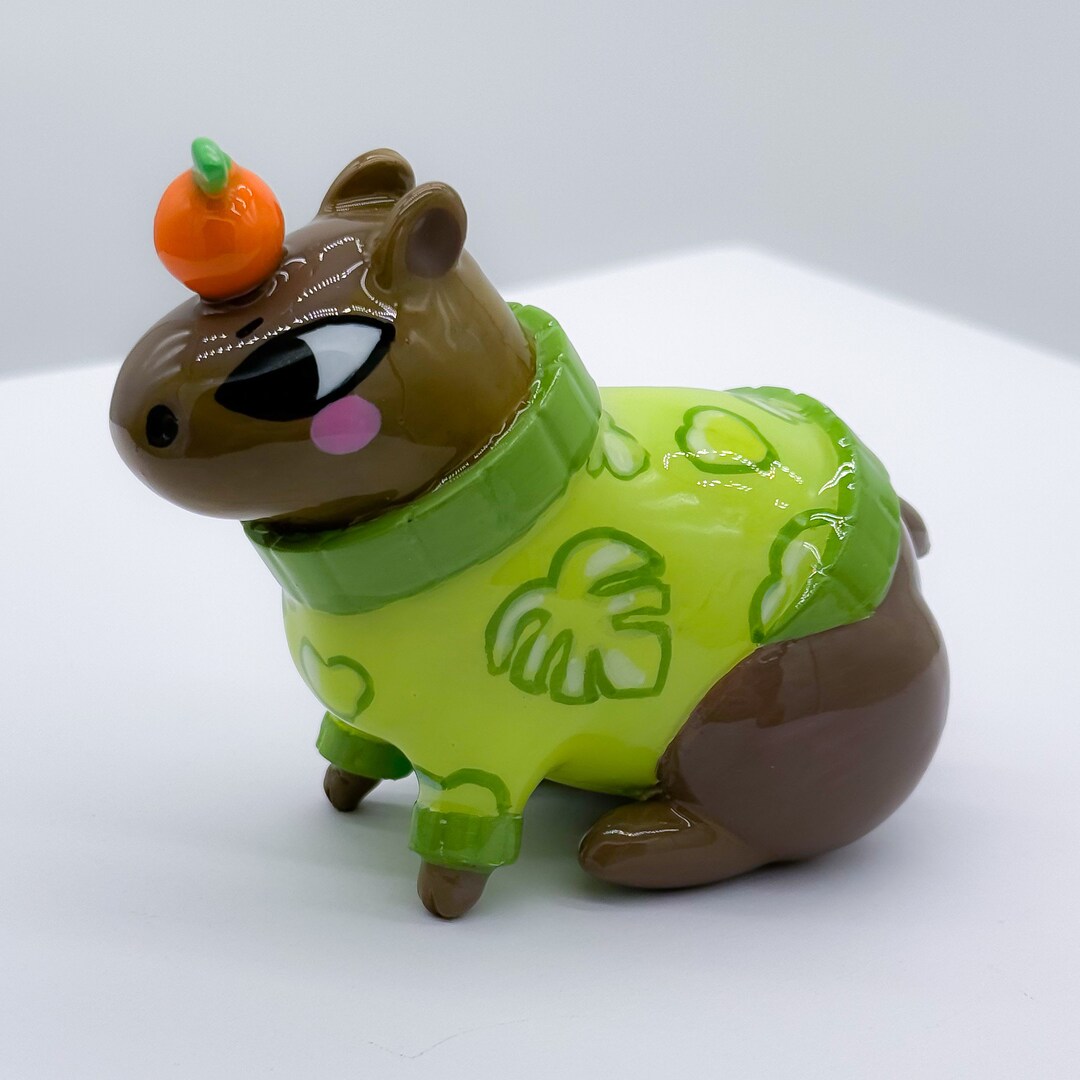 Capybara Monstera Sweater Handpainted Figure - Etsy