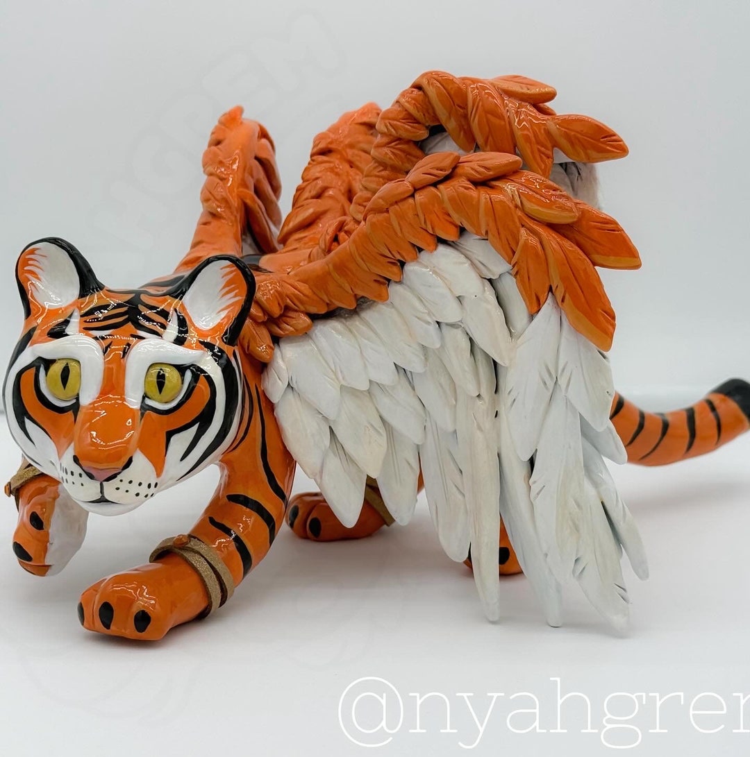 Four Winged Tiger Ji Handmade Sculpture - Etsy