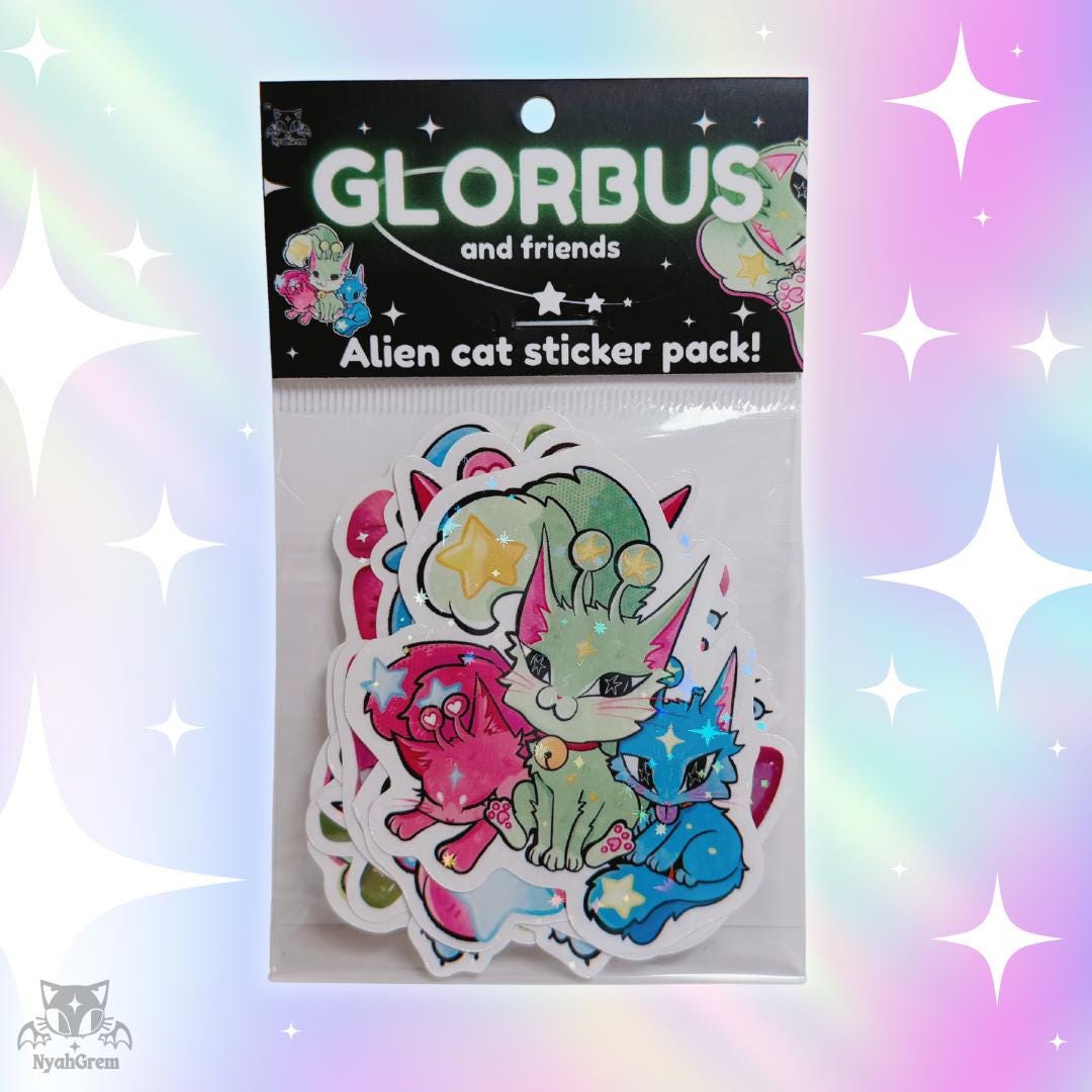 Cat Alien Glorbus and Friends Sticker Pack - Etsy
