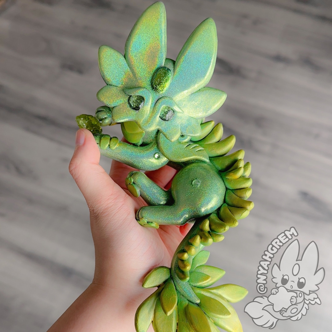 Holo Green Dragon Sculpture Peridot - Etsy