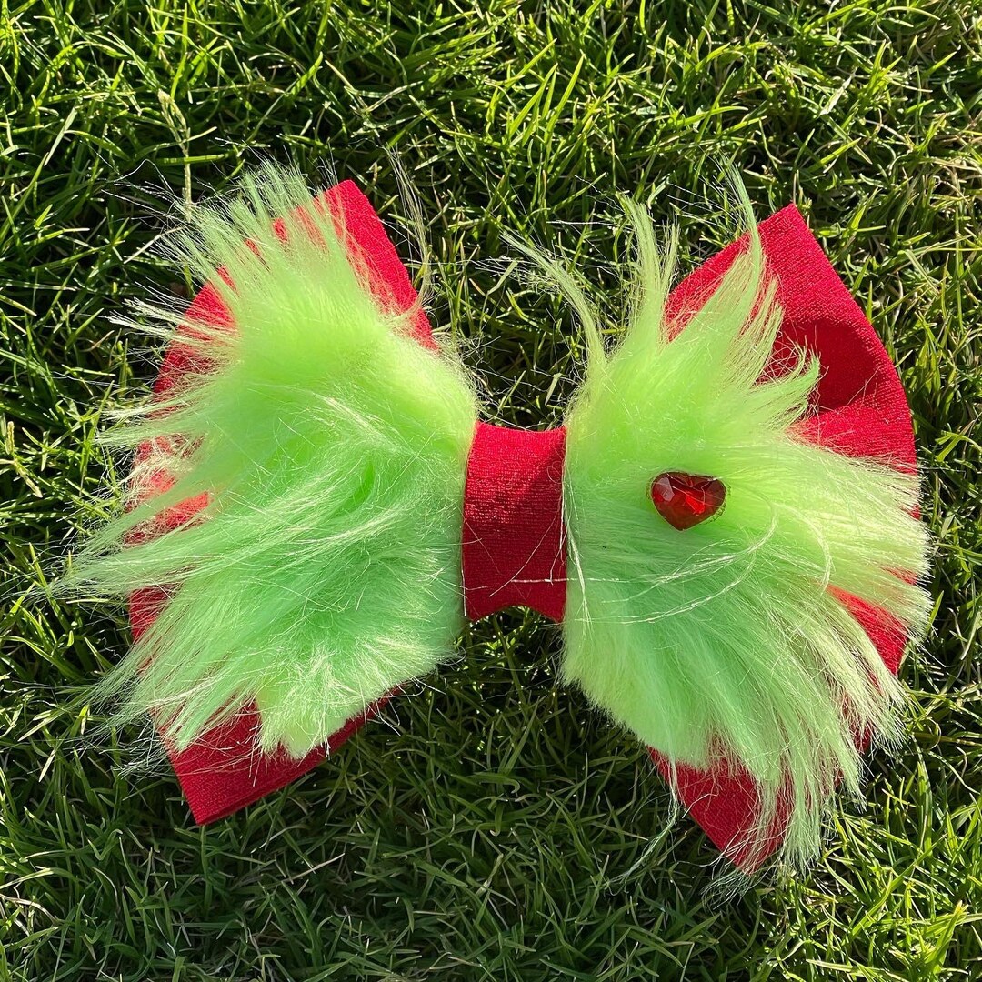 Grinch Inspired Bow Nylon , Headwrap , Clip, Piggies - Etsy
