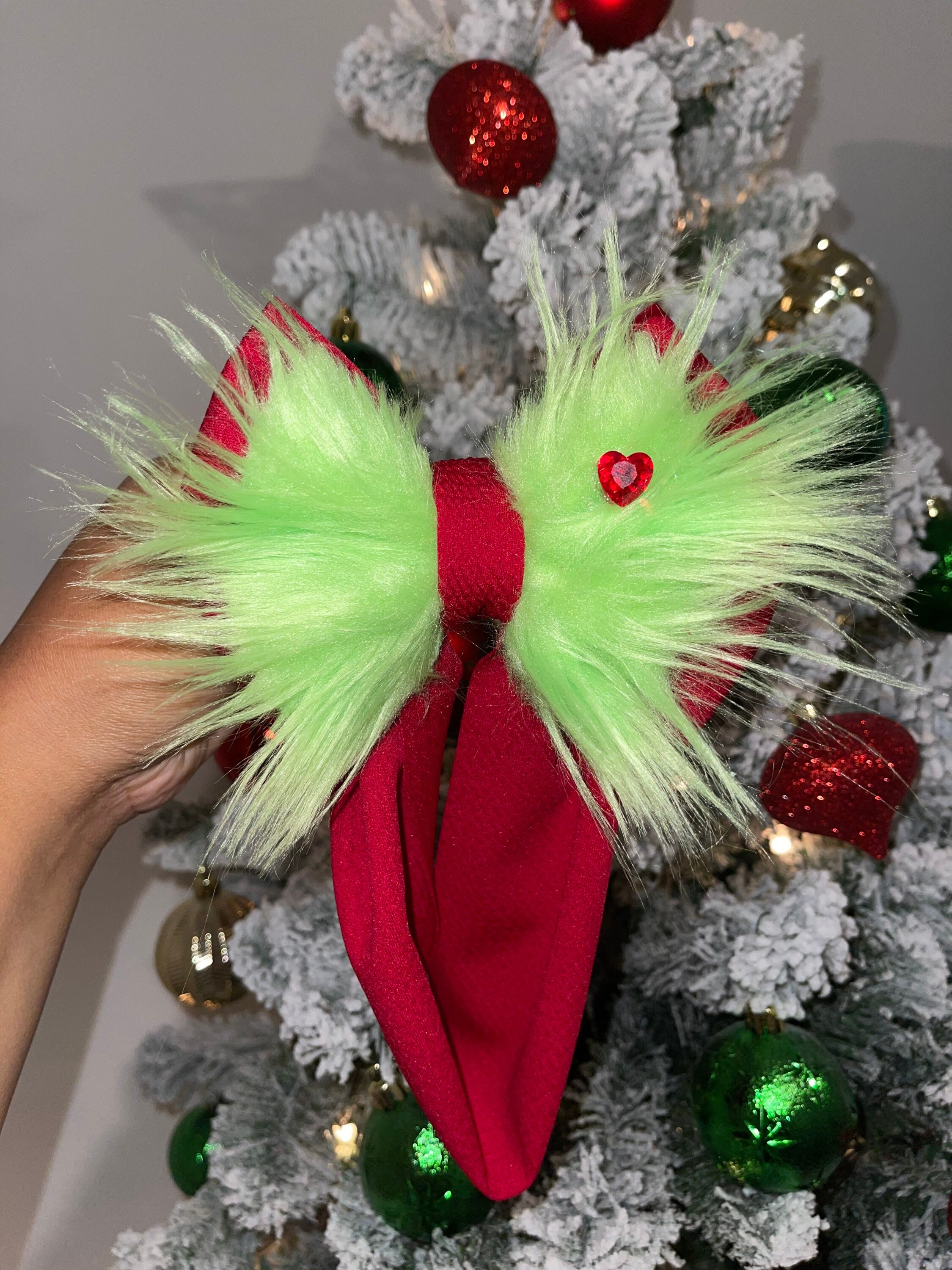 Grinch Inspired Bow Nylon , Headwrap , Clip, Piggies - Etsy