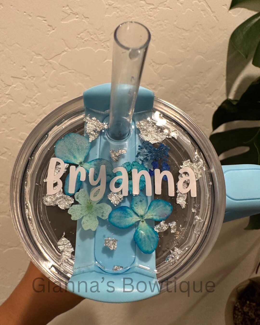 Personalized Stanley Plate, 30oz Stanley Plate Topper, Dried Flowers ...