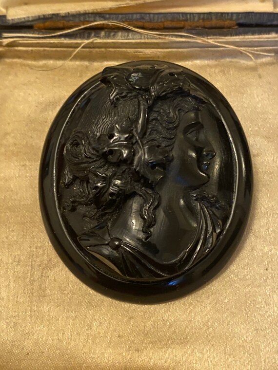 Rare Beautiful Large Jet Victorian Greek God Dionysus… - Gem