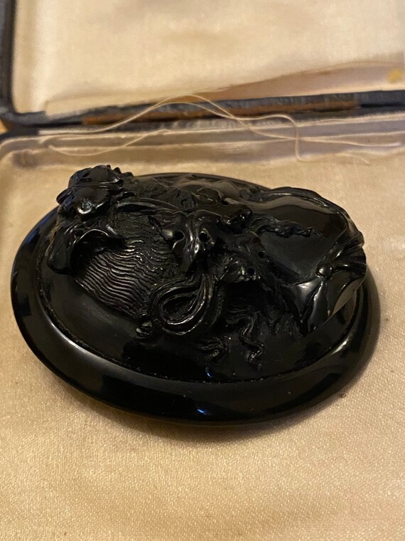 Rare Beautiful Large Jet Victorian Greek God Dionysus… - Gem