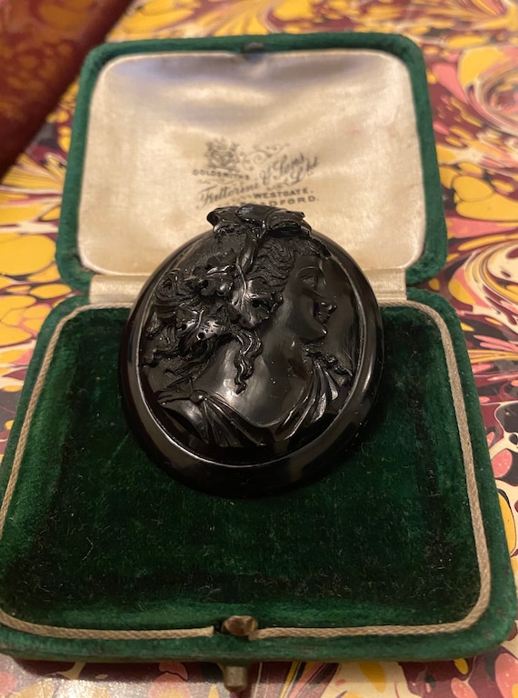 Rare Beautiful Large Jet Victorian Greek God Dionysus… - Gem