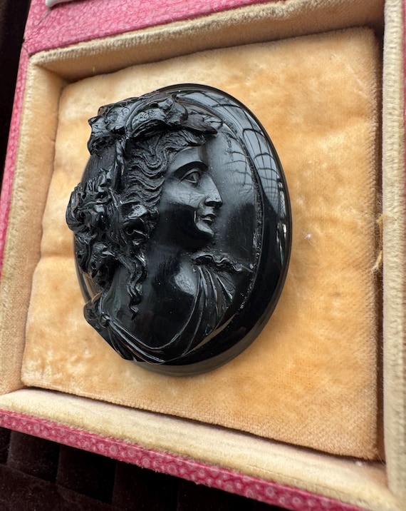 Rare Beautiful Large Jet Victorian Greek God Dionysus… - Gem