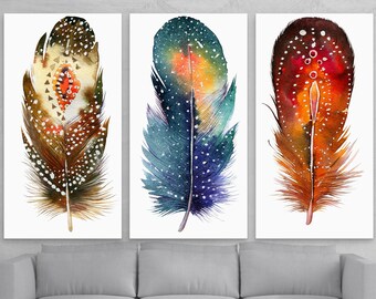 Feather Canvas Wall Art | Etsy