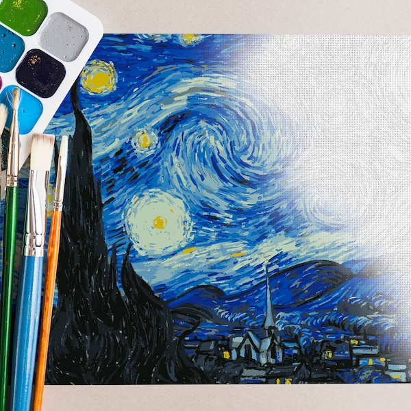 Van Gogh Color by Number Printable - Etsy