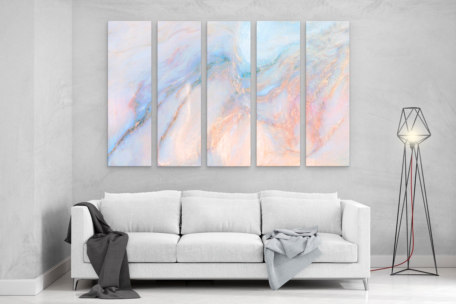 Abstract Modern Trendy Painting Print Stretched Cotton Canvas | Etsy