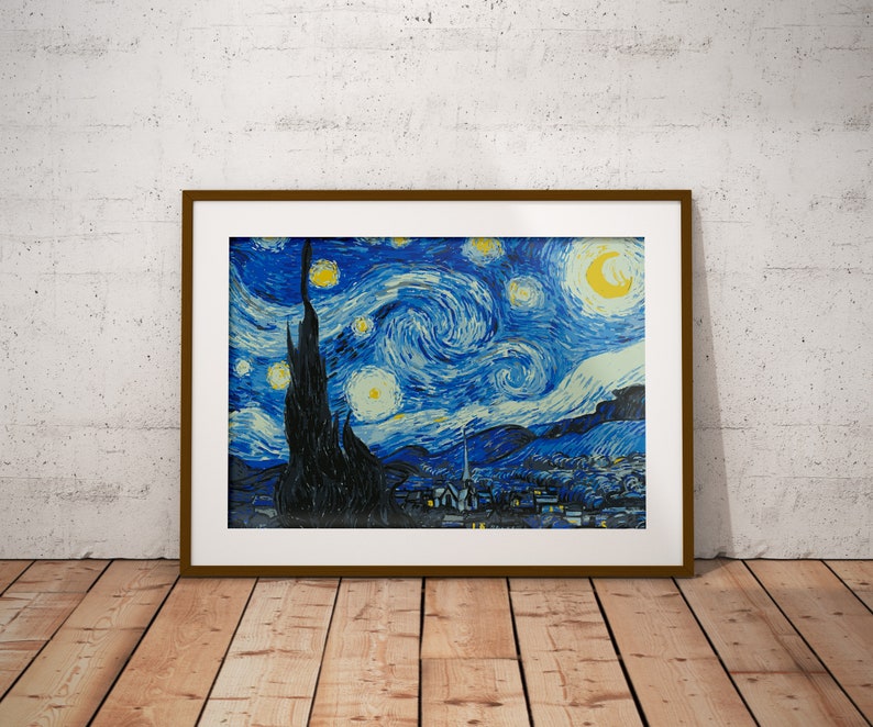 Starry Night by Vincent Van Gogh Printable Color by Numbers | Etsy