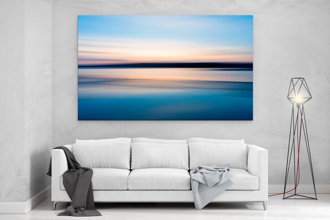 Sunset Print Modern Minimalist Extra Large Framed Cotton | Etsy