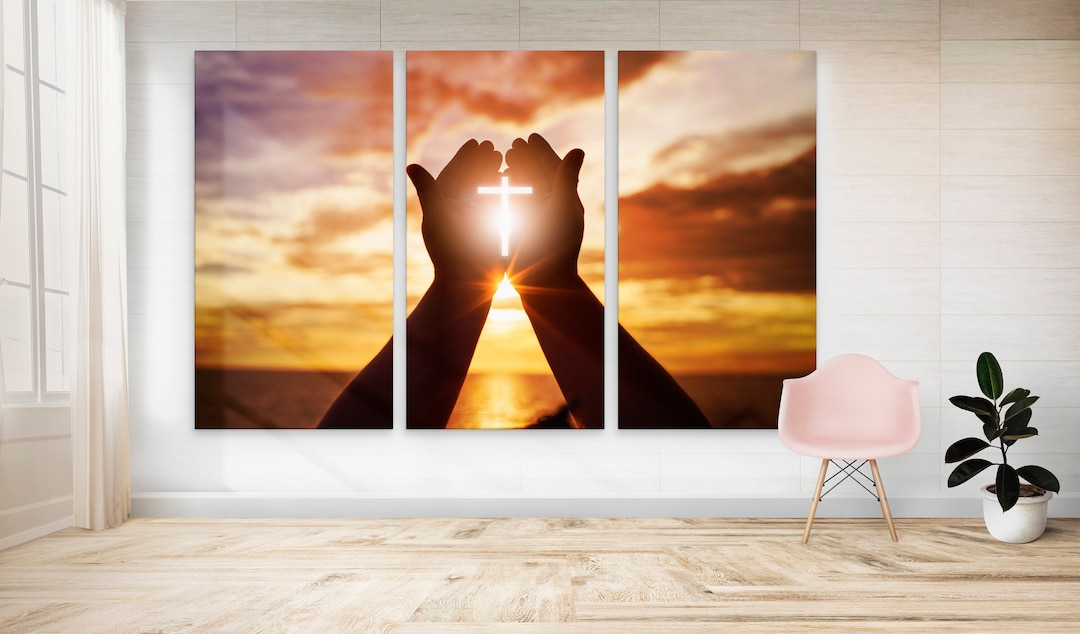 Large Christian Wall Art Christian Canvas Print Cross Canvas - Etsy