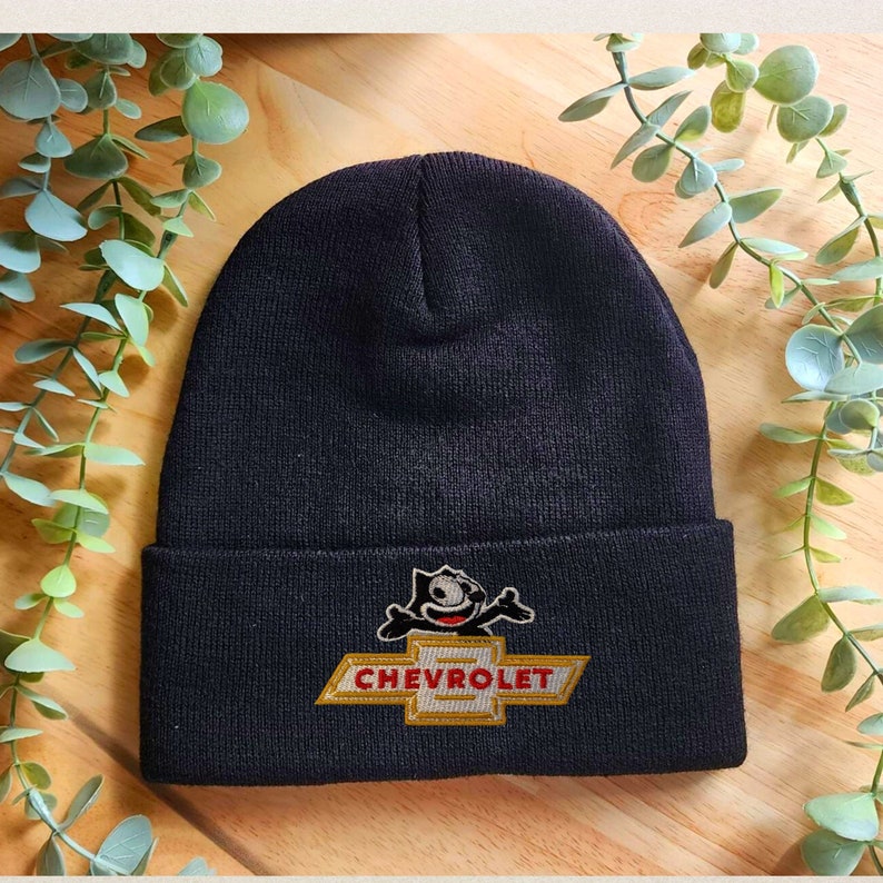 Embroidered Car Enthusiast Beanie – American Classic Auto Knit Hat ...