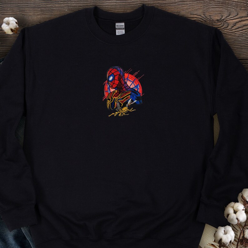 Embroidered Sweatshirt Spider - Etsy