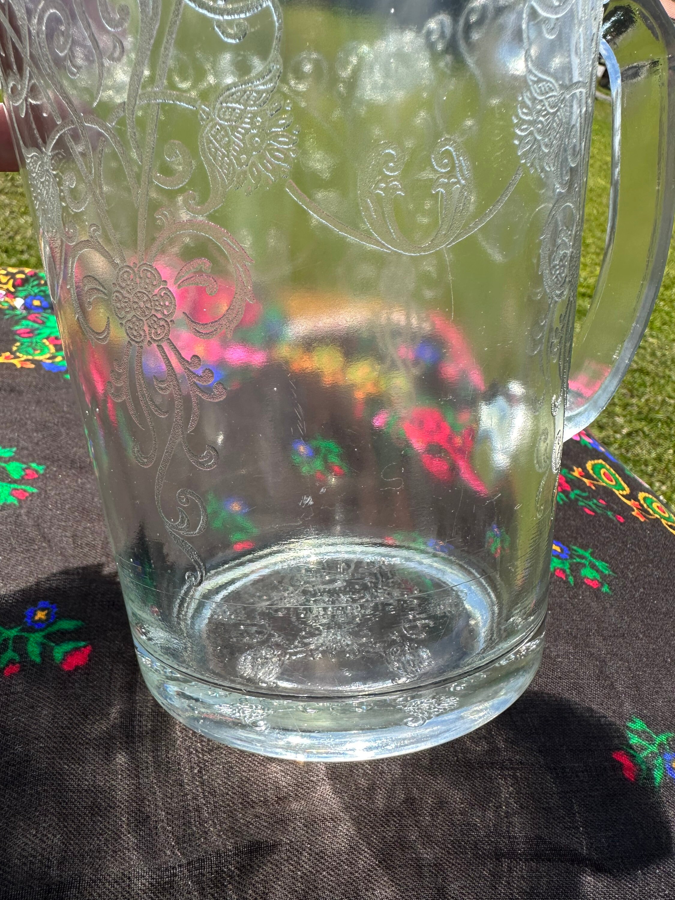 Beautiful Vintage Hazel Atlas Florentine Clear Depression Glass Pitcher ...