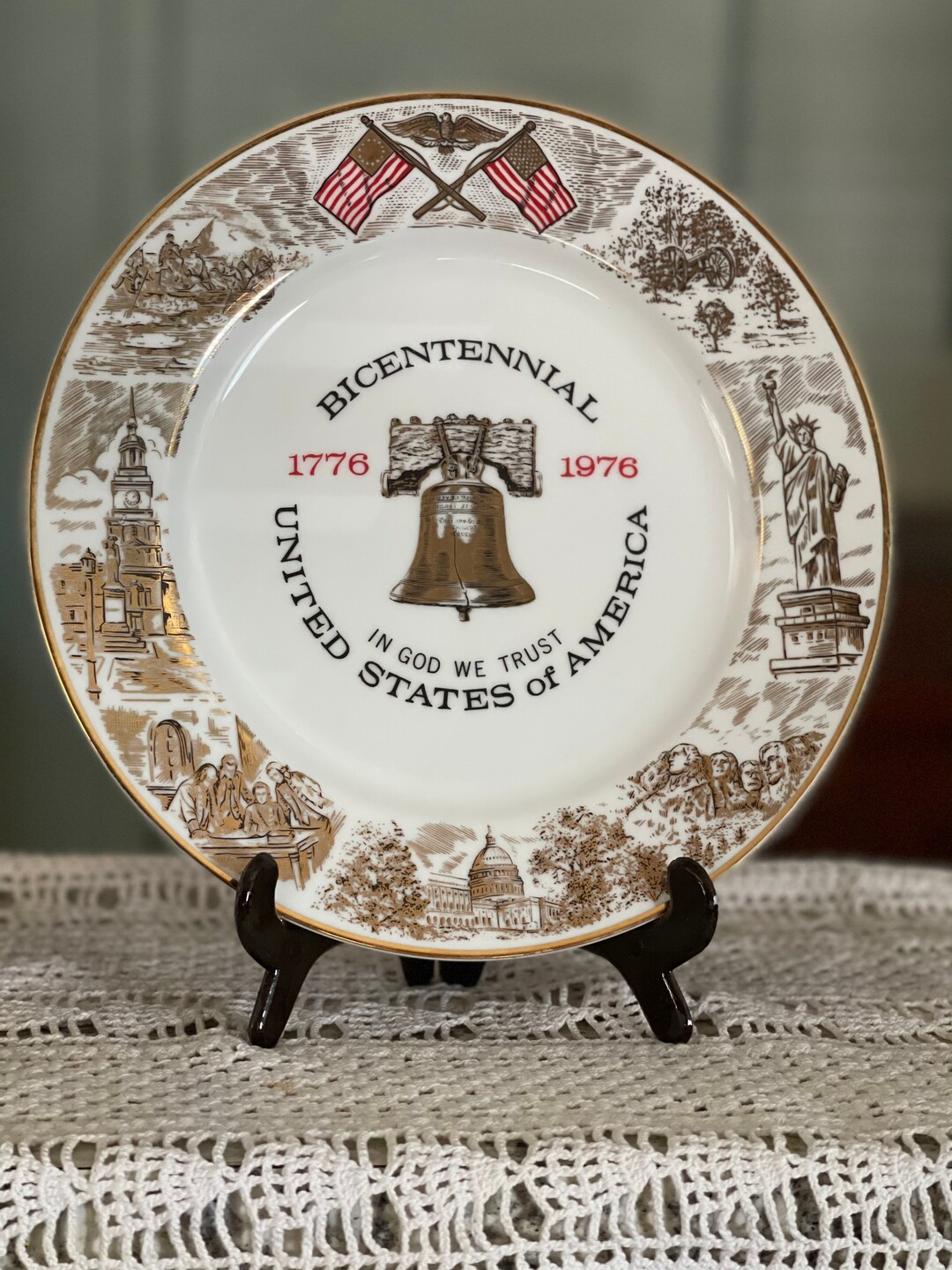 Vintage 1976 Bicentennial USA Plate - Etsy