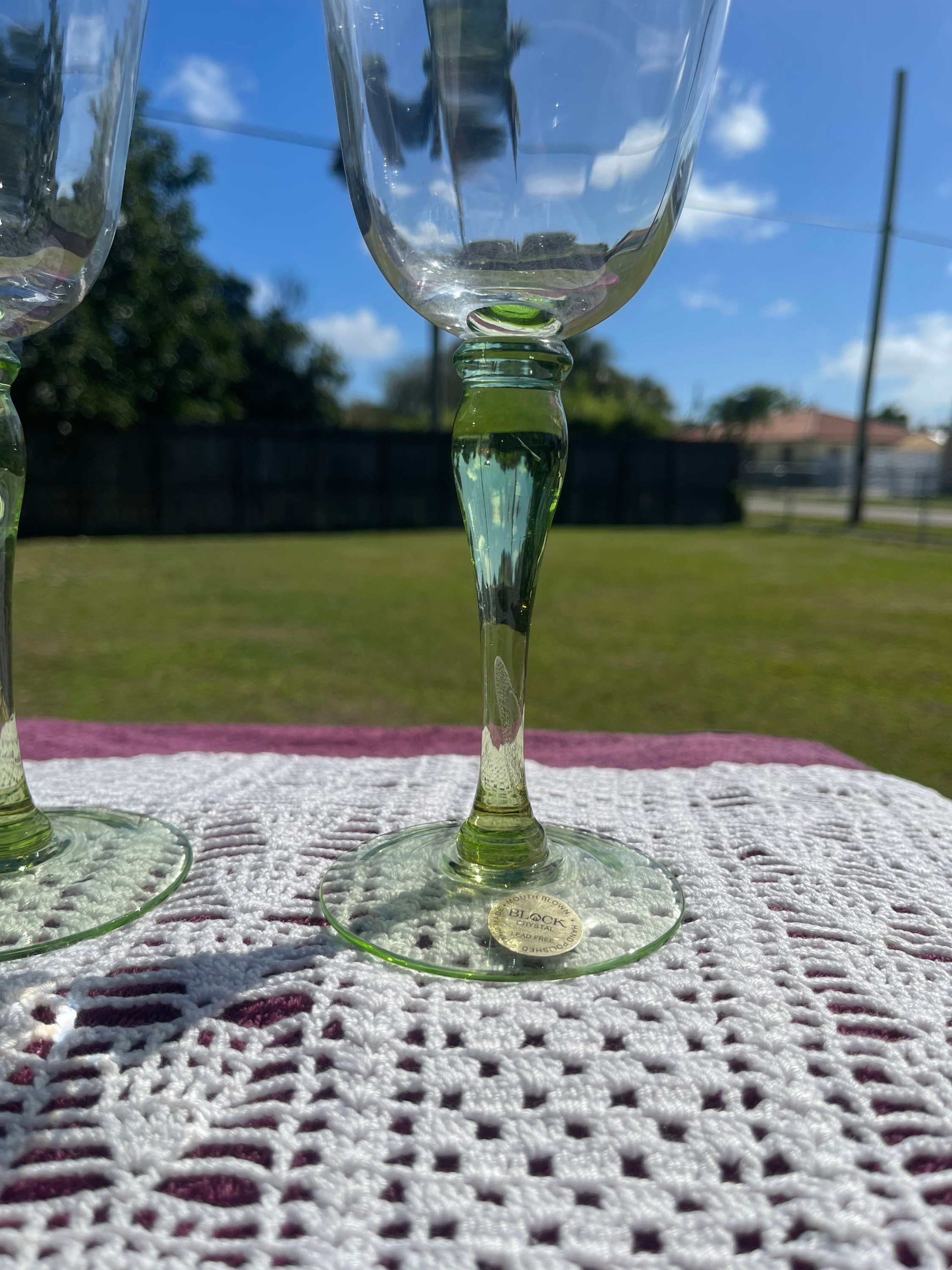 Beautiful Block Crystal Goblets - Etsy