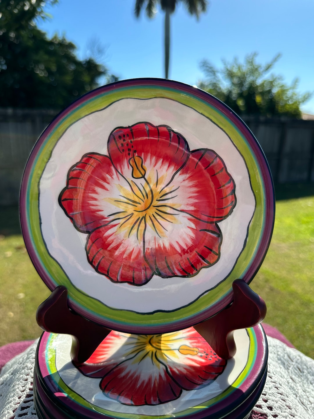 Clay Art Stonelite Hand Painted Plates - Etsy