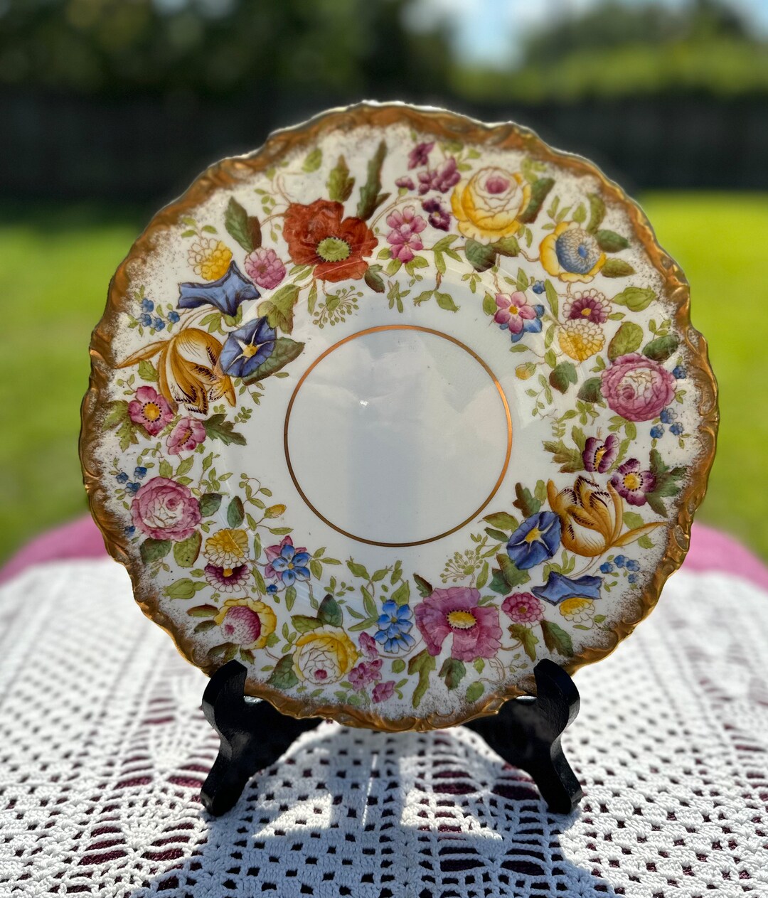 Vintage Hammersley “ Queen Anne” Pattern Plate - Etsy