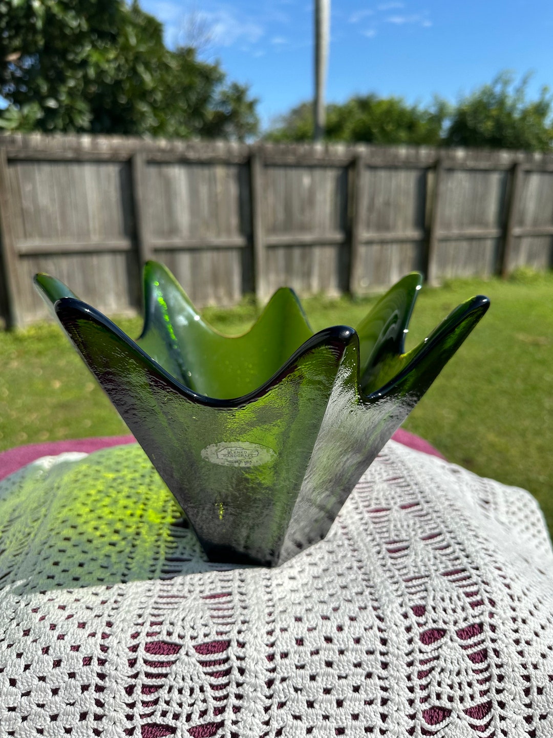 Beautiful Blenko Green Glass Bowl - Etsy