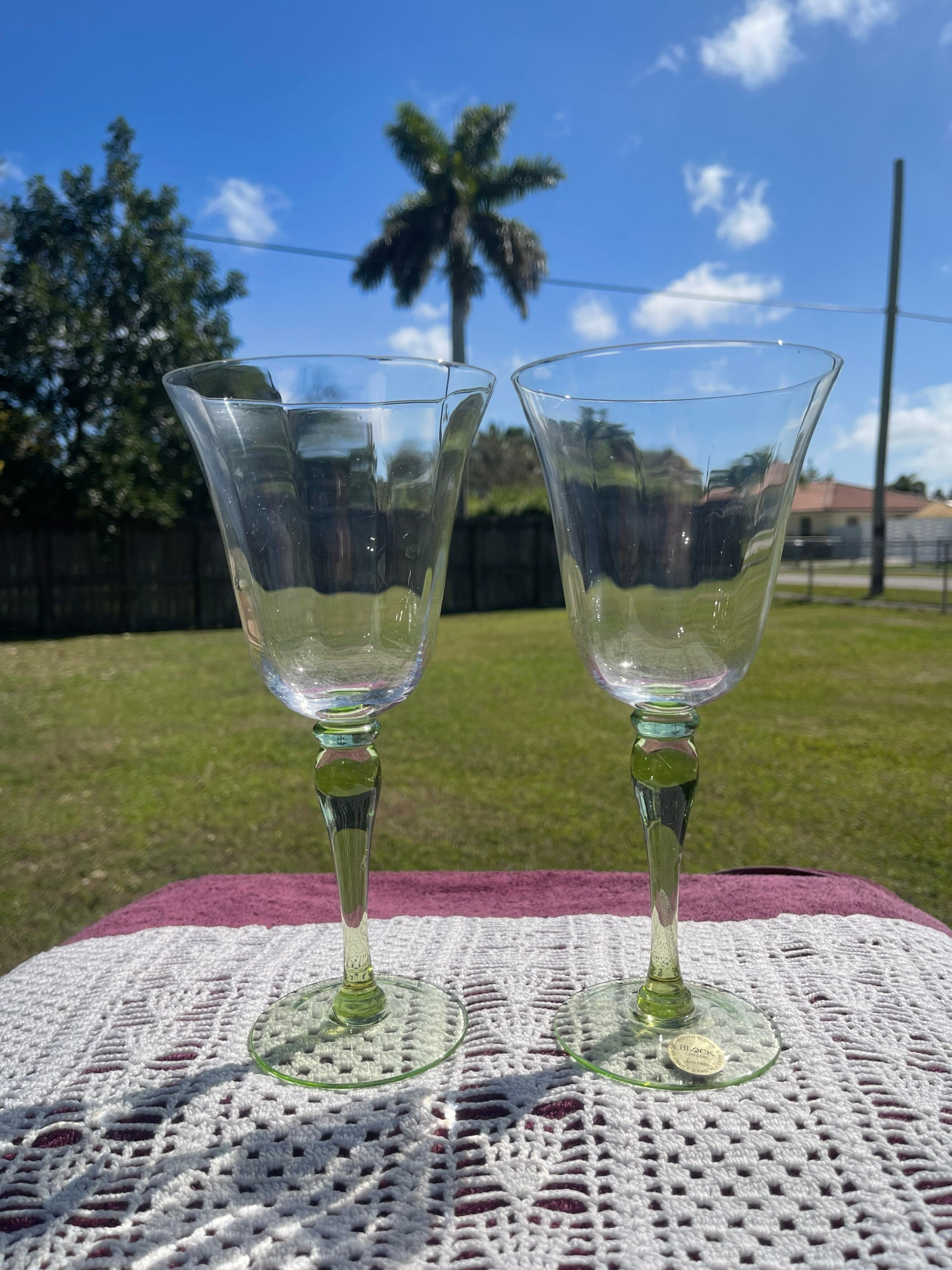 Beautiful Block Crystal Goblets - Etsy
