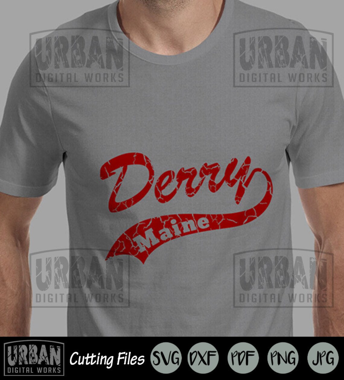 Derry Maine Distressed SVG Cut File | Stephen King | Svg, Png, Dxf, Jpg ...