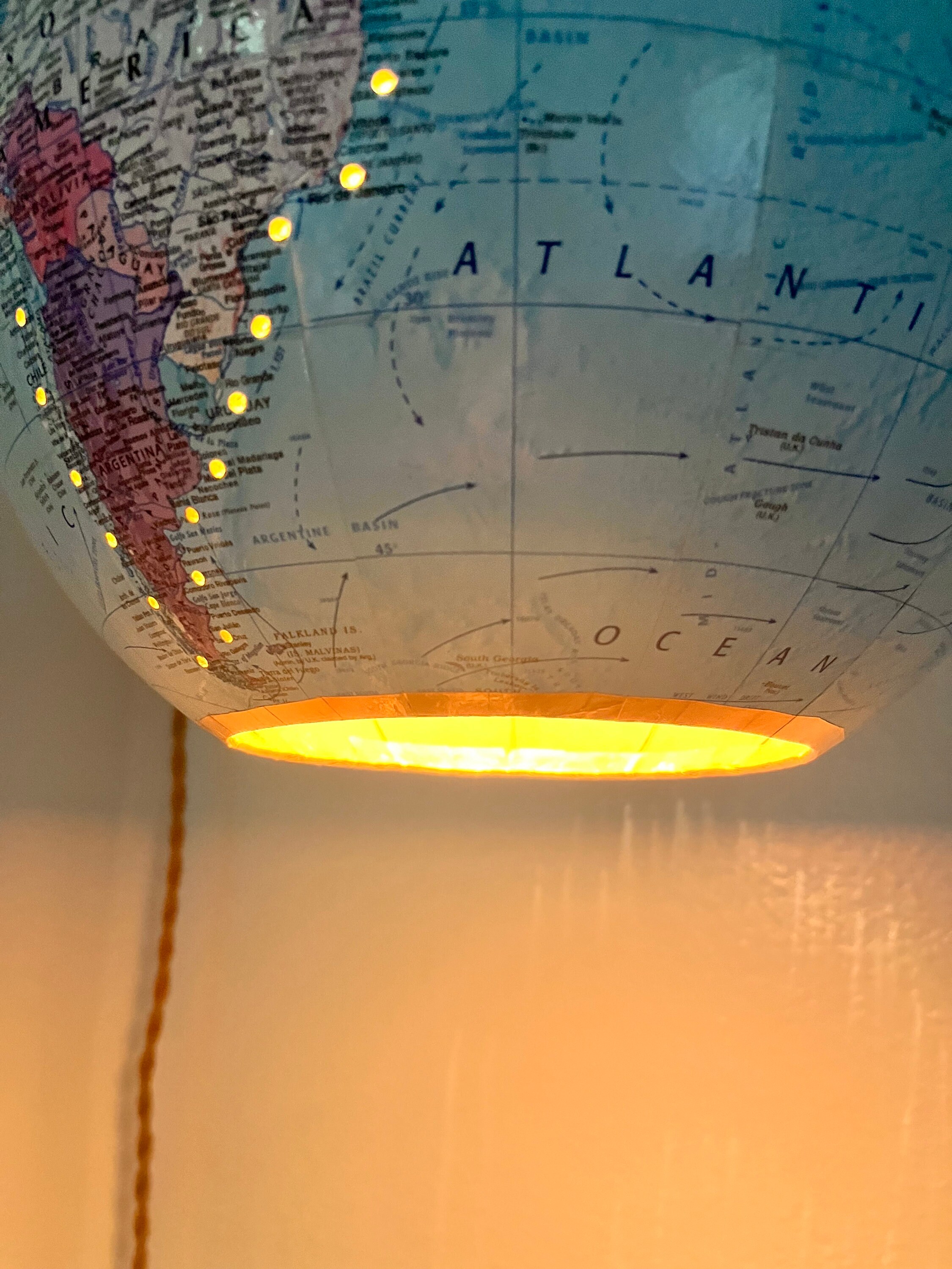 World Globe Pendant Light. Upcycled Vintage World Globe Light.free ...