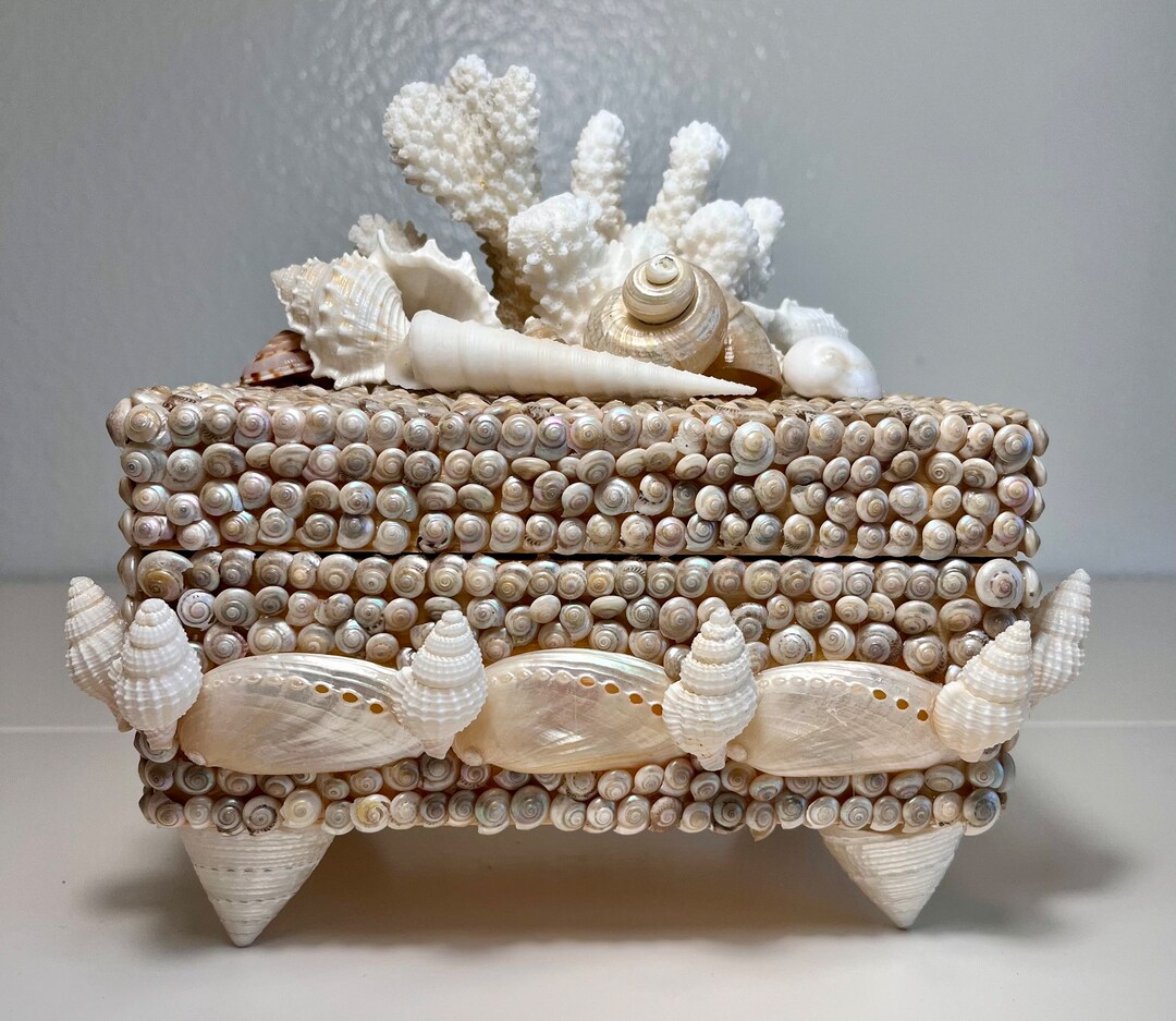 Seashell Box Handmade With Love Coastal Beach Decor - Etsy