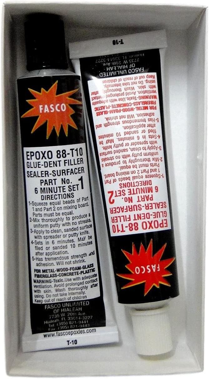 Fasco Epoxo-88 | World's Strongest 6min Set Epoxy Paste Adhesive SUPERFLEX Glue *GREY* 7oz Tube ...