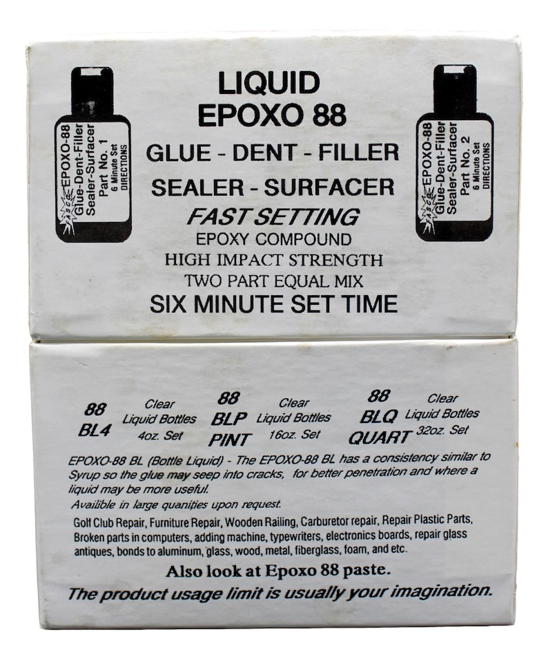 Epoxo 88 Fast Cure Epoxy 6 Minute Set Fast Set Epoxy 4 Oz Kit - Etsy