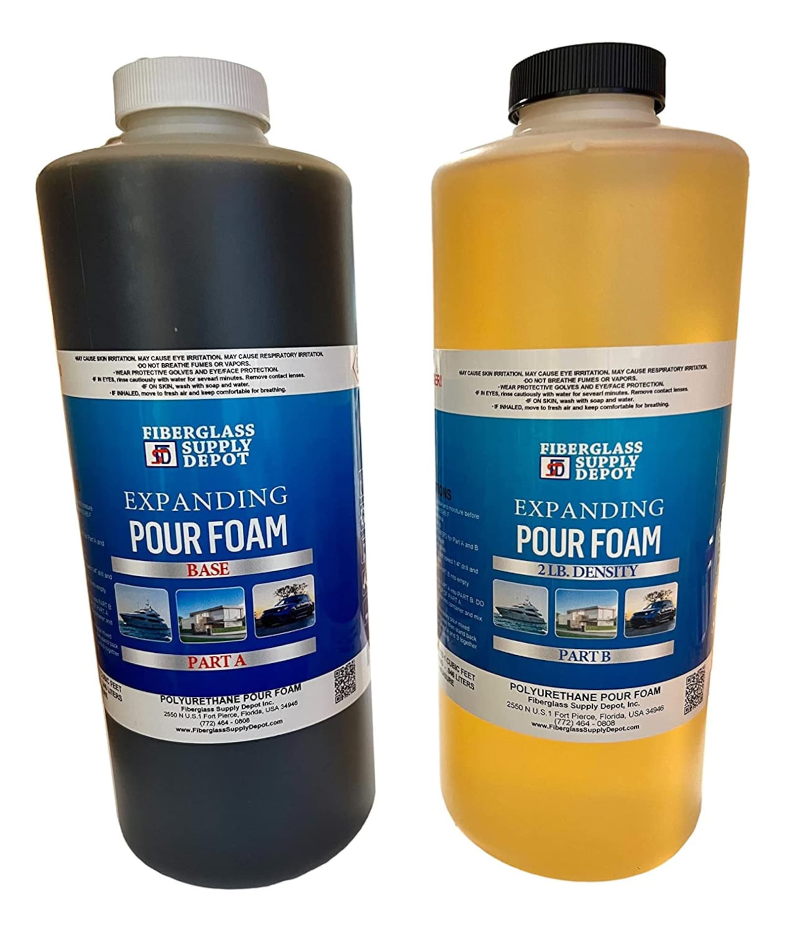 2 Lb Density Expanding Pour Foam, 2 Part Polyurethane Closed Cell ...