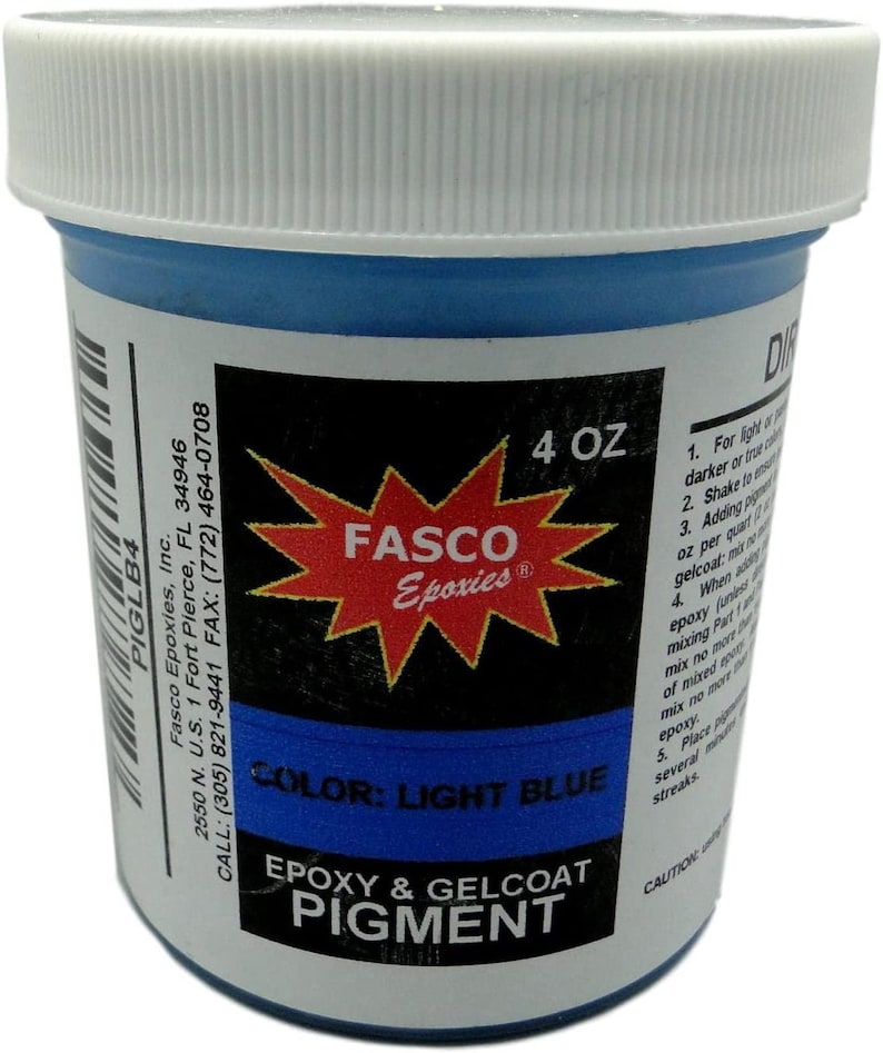 Light Blue Pigment for Epoxy Resin, Gelcoat, Paint 4 Oz - Etsy