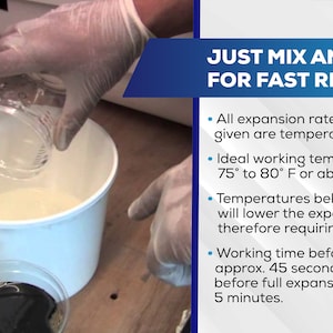 2 Lb Density Expanding Pour Foam, 2 Part Polyurethane Closed Cell ...