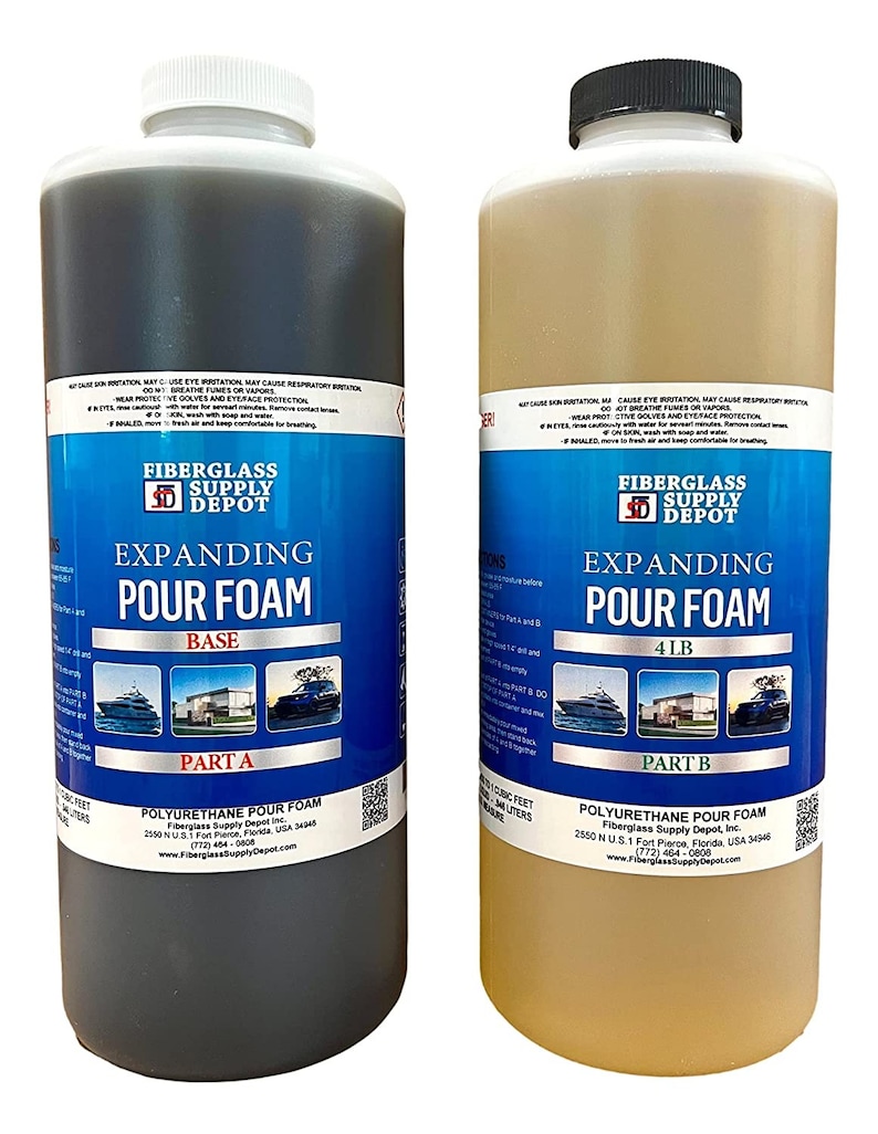 4 Lb Density Expanding Pour Foam, 2 Part Polyurethane Closed Cell ...