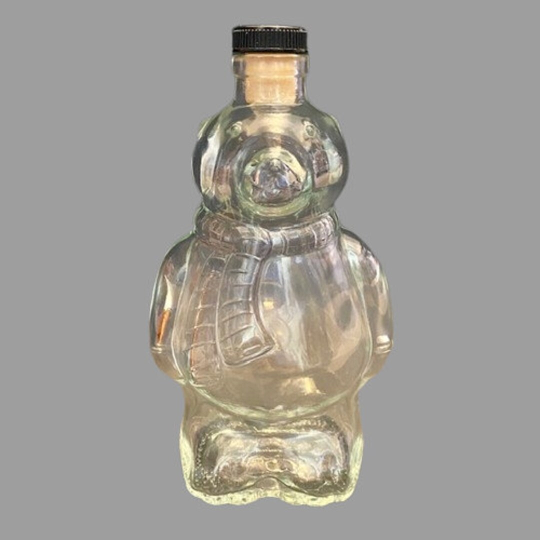 Bear Shaped Bottle Maple Syrup Clear Glass Decanter Bud Vase ...