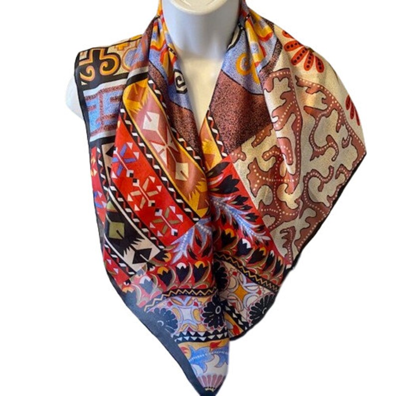 Silk Scarf Vibrant Color Patterns Traditional Moroccoan Style - Etsy