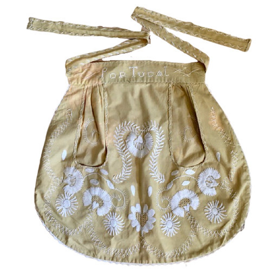 Apron Vintage Souvenir of Portugal Hand Embroidered Half Apron Cotton ...